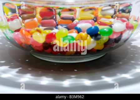 Colorful candy selection in clear bin at sweet shop with sugary treat ...
