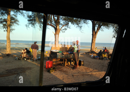 Roadside cafes near Costa do Sol, Maputo, Mozambique Stock Photo - Alamy