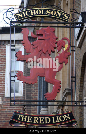 Close up of The Lion pub sign UK Stock Photo - Alamy