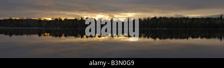 Dawn over Boulder Lake, Boundary Waters Canoe Area Wilderness, Superior ...