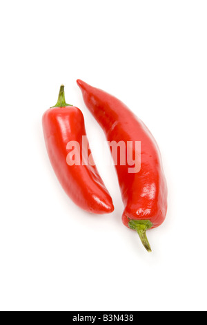 Two red chilli peppers Stock Photo - Alamy