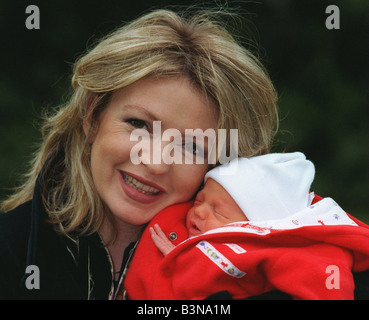 TV presenter caron keating with her new born son gabrielle Stock Photo ...