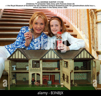 Children's TV presenter Sally Gray from Edinburgh, holds the MBE she ...