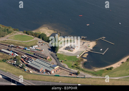 An aerial view of Chasewater in Staffordshire England with Chasewater ...