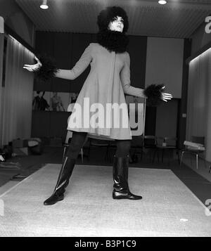Mary Quant fashion clothing Wool coat with afro fur trim on cuffs and ...