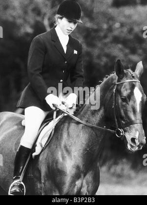 Princess Anne, the Princess Royal, riding horseback at the Trooping the ...