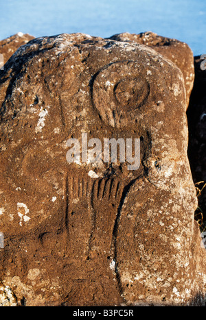 Birdman Petroglyph Orongo Village Easter Island Chile Stock Photo - Alamy