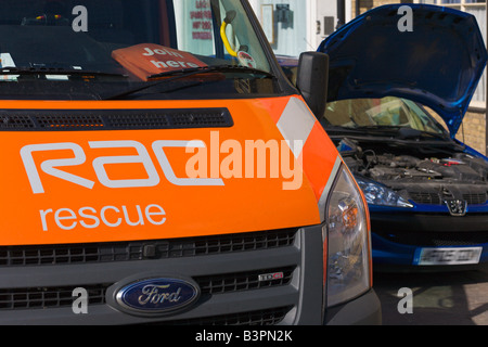 RAC rescue van at breakdown, Ely, Cambridgeshire, England Stock Photo ...