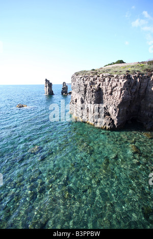 Le Colonne stacks, Carloforte, Sardinia, Italy Stock Photo - Alamy