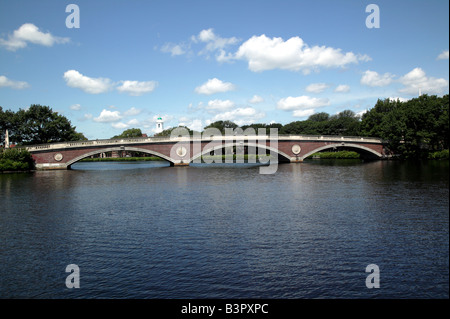 The John W. Weeks Bridge, a pedestrian bridge over the Charles River ...