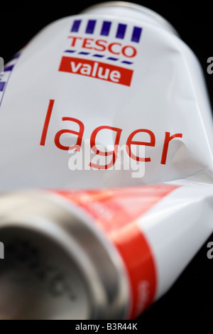 Can of Cheap Tesco Value Supermarket Lager Stock Photo - Alamy