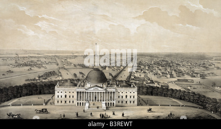 Bird's eye view of Washington D.C. with the U.S. Capitol up front Stock ...