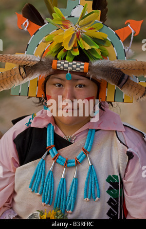 Hopi Girl - Hopi Reservation - Arizona - Dressed in costume for social ...