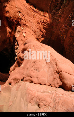 red sandstone rock formations of Seaton Cliffs Angus Scotland February ...