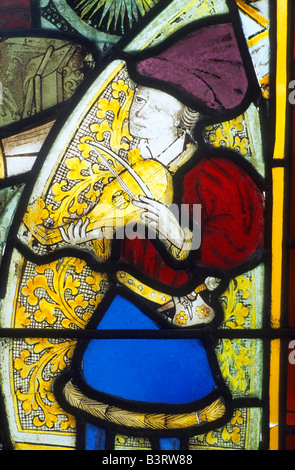 Medieval Musician stained glass Besthorpe Norfolk musicians music ...