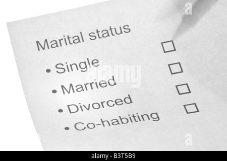 Marital status questionnaire Stock Photo - Alamy