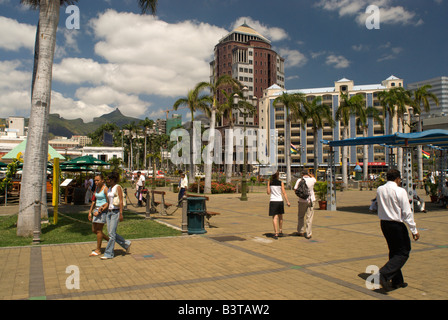 MAURITIUS; busy street scene in the business district; Port Louis Stock ...