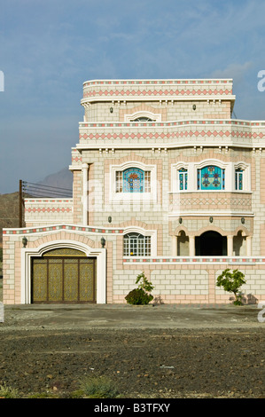 Oman, Eastern Hajar Mountains, Bidbid. Modern Omani House (NR Stock ...