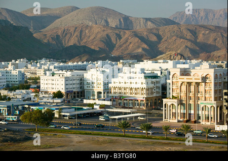 Oman, Muscat, Ruwi. Ruwi Commercial District, Morning Traffic on Al ...