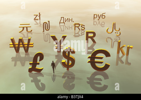 Businessman with money symbols Stock Photo - Alamy