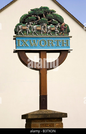 Ixworth village sign in Suffolk, UK, 2008 Stock Photo - Alamy