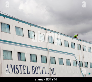 Amsterdam floating hotel Amstel Botel in Amsterdam IJ harbor with Stock ...