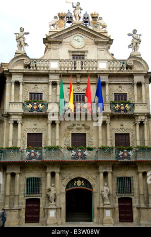 Spain, Pamplona (aka Iruna). City Hall Stock Photo - Alamy