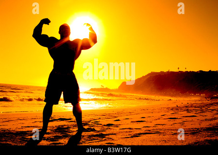 muscles "body builder" beach sunny strength power sun sand california ...