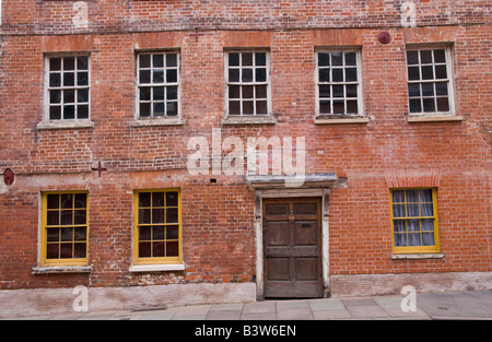 Traditional brick facade and panelled front door, residential house ...