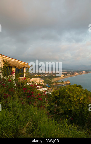 Mexico, Colima, Manzanillo. Playa Salagua / overview of Manzanillo Bay ...