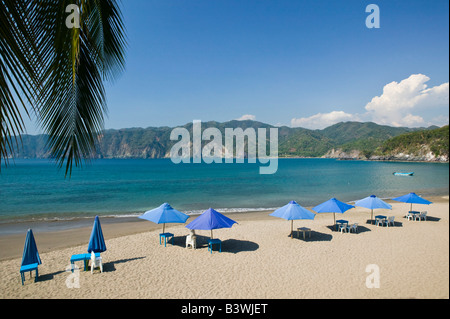 Mexico, Jalisco, Cuastecomates. Playa Cuastecomates / Beach Building ...