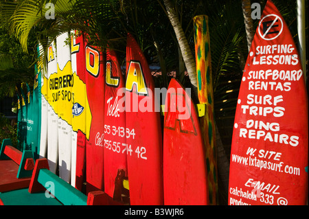 Mexico, Guerrero, Ixtapa. Catcha La Ola Surf Shop Sign Stock Photo - Alamy
