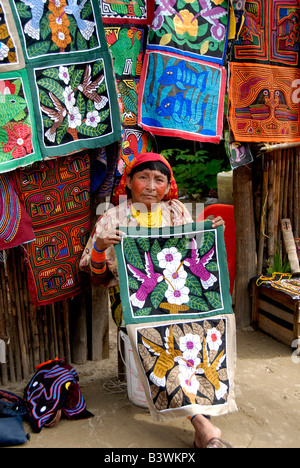 Panamanian woman in a colorful traditional pollera, the national dress ...