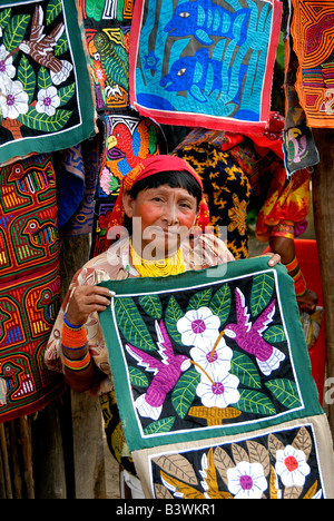 Panamanian woman in a colorful traditional pollera, the national dress ...