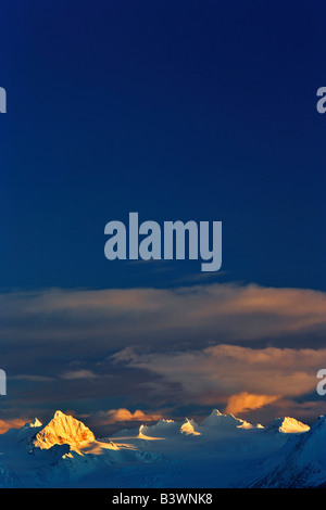 Winter sunset, Kenai Mountains, from Homer, Alaska Stock Photo - Alamy