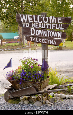 Welcome sign, Talkeetna, Alaska Stock Photo - Alamy