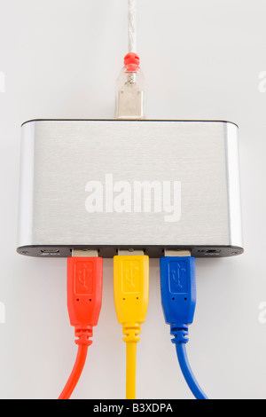 Close-up of a computer cable plugged into a laptop Stock Photo - Alamy