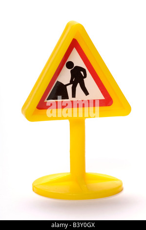 Plastic toy warning sign Stock Photo - Alamy