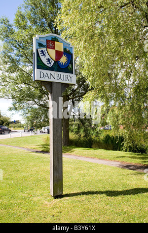 Village sign and green, Danbury, Essex, England, uk Stock Photo ...