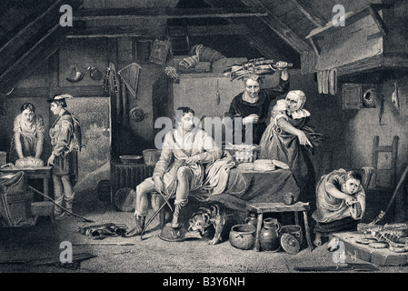Alfred the Great, Legend of the Cakes Stock Photo - Alamy