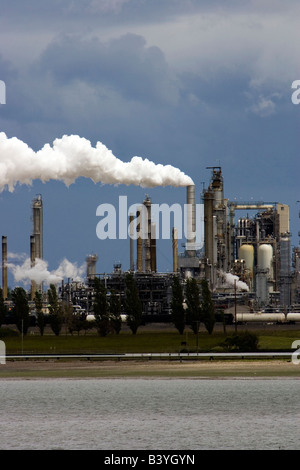 Shell Oil refinery smokestack in Anacortes Washington Stock Photo - Alamy