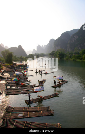 Rafts near Yangshuo Stock Photo - Alamy