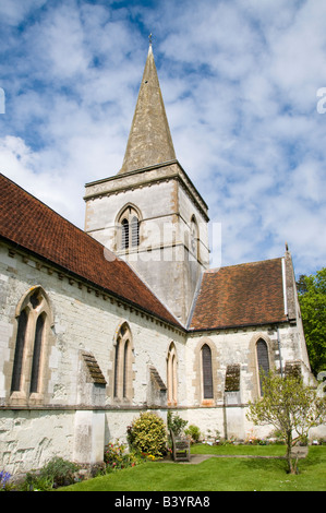 Village green and church, Brockham, Surrey Hills, Surrey, England ...