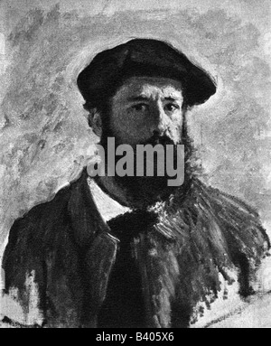 Claude Monet, (1840-1926), Self portrait in beret, painting in oil on ...