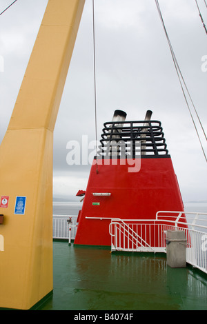Ferry deck with funnel Stock Photo - Alamy