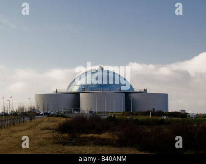 Perlan, the Pearl, a revolving restaurant of top of hot water tanks ...