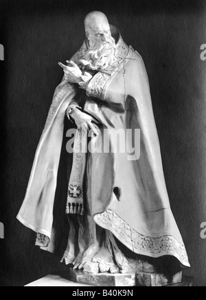 Saint Augustine of Hippo statue sculpture street corner outdoors ...