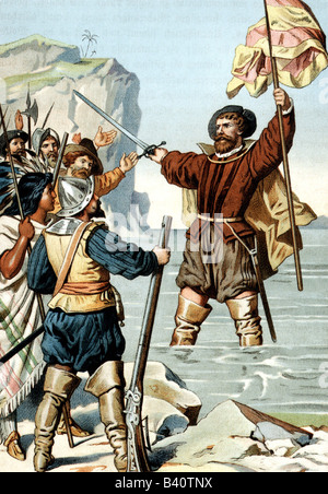 Balboa, Vasco Nunez de, circa 1475 - 15.1.1519, Spanish explorer and ...