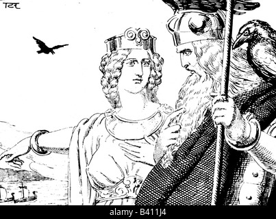 literature, Edda, old norse collection of poems and legends, scene ...