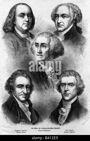 Benjamin Franklin, John Adams and Thomas Jefferson Drafting the ...